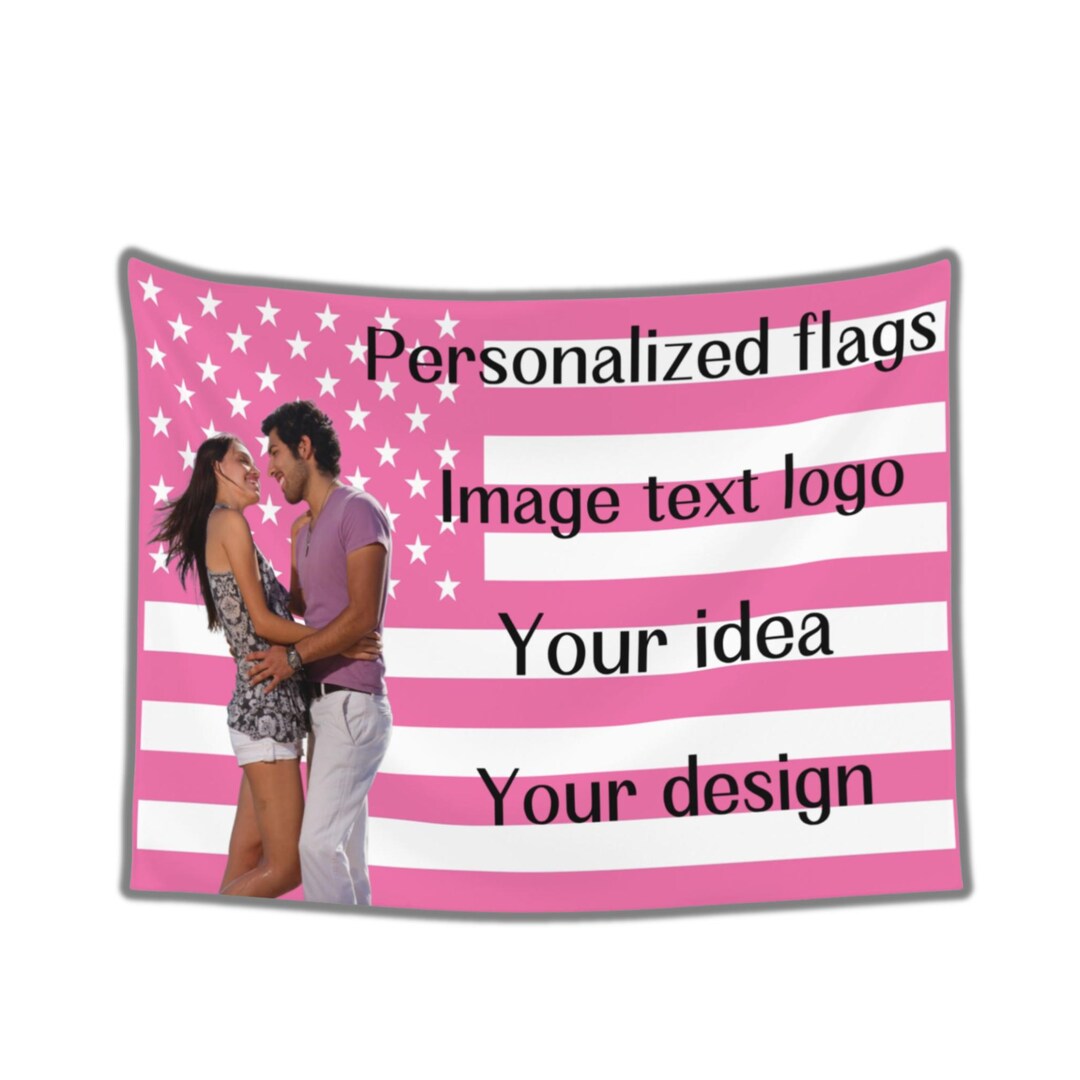 Custom Pink American Flag - Personalized Photo Pink American Flag ...