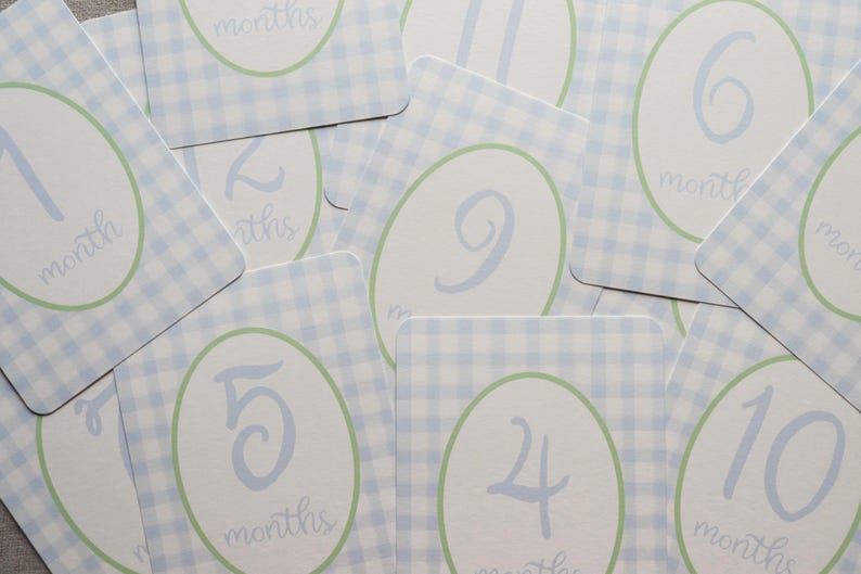 Baby Monthly Milestone Cards - First Year Baby Photo Props - Newborn ...