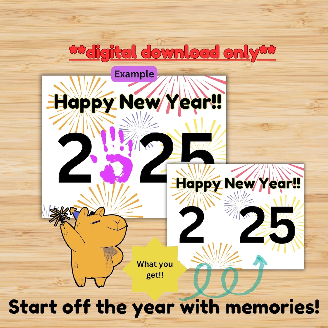 New Year Handprint Craft for Kids, Preschool Craft, Handprint Template ...