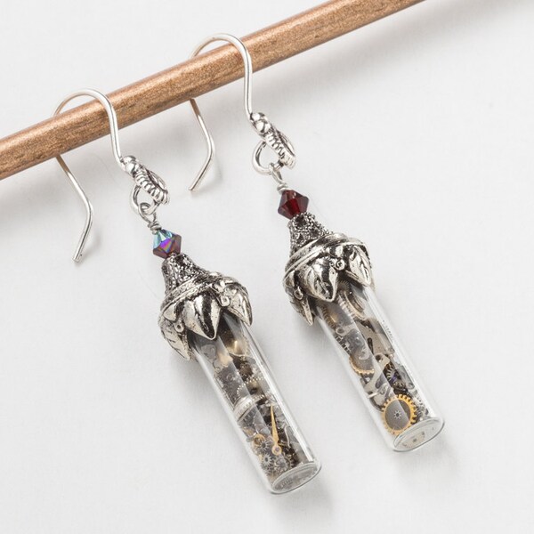Garnet Vial Earrings - Etsy
