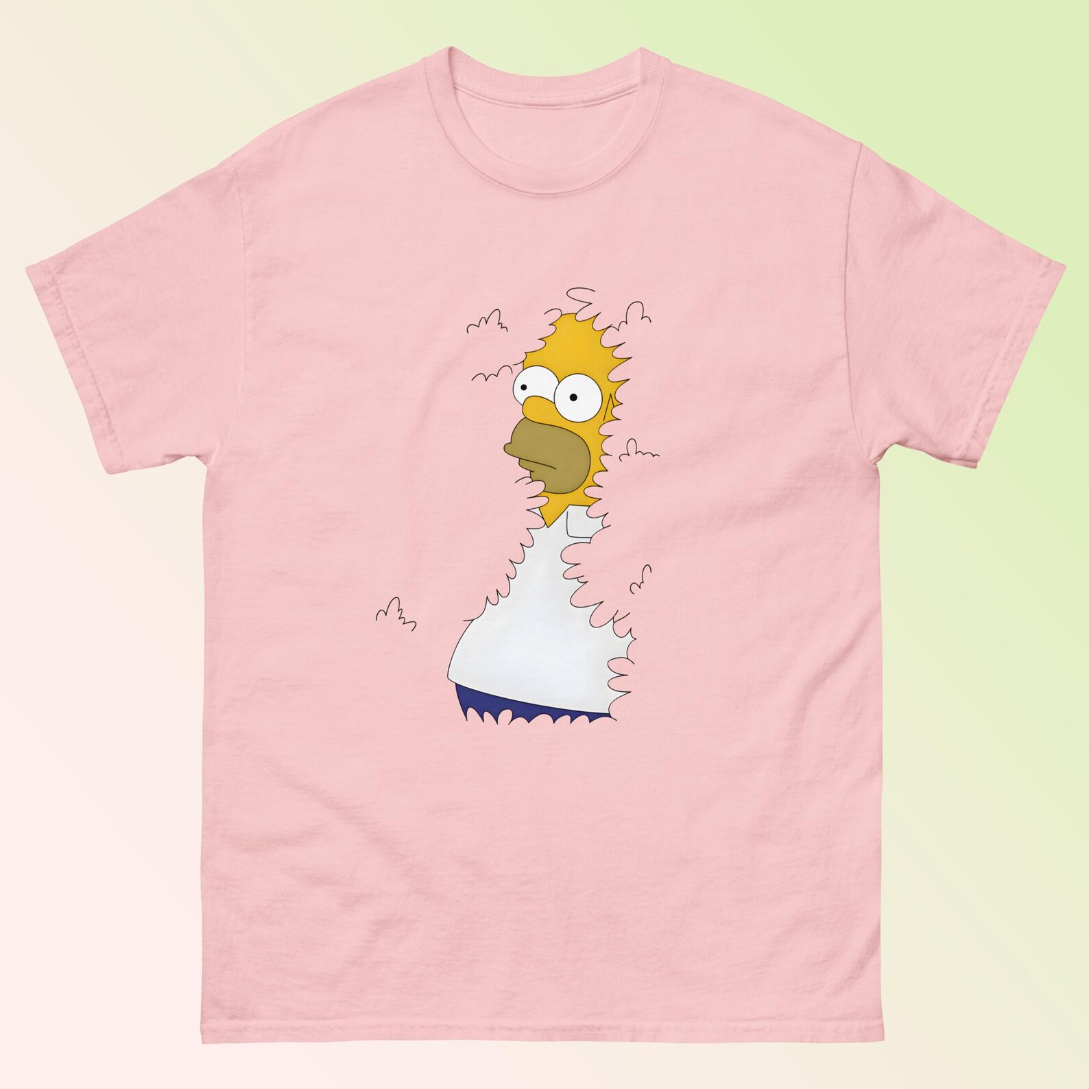 Homer Simpson Hiding in Bush Meme T-shirt, Funny Unisex Gift for ...