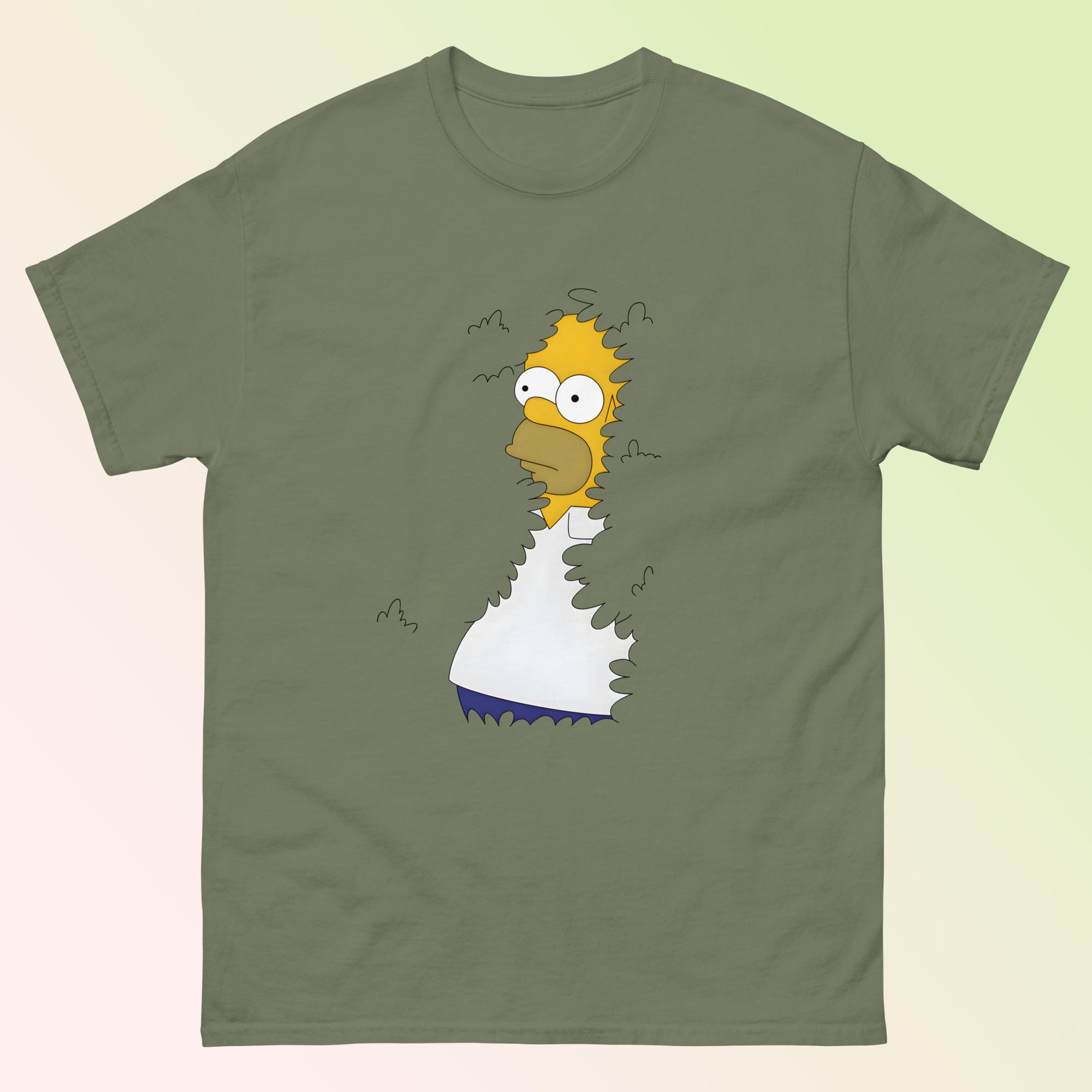 Homer Simpson Hiding in Bush Meme T-shirt, Funny Unisex Gift for ...