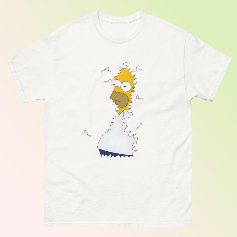 Homer Simpson Hiding in Bush Meme T-shirt, Funny Unisex Gift for ...