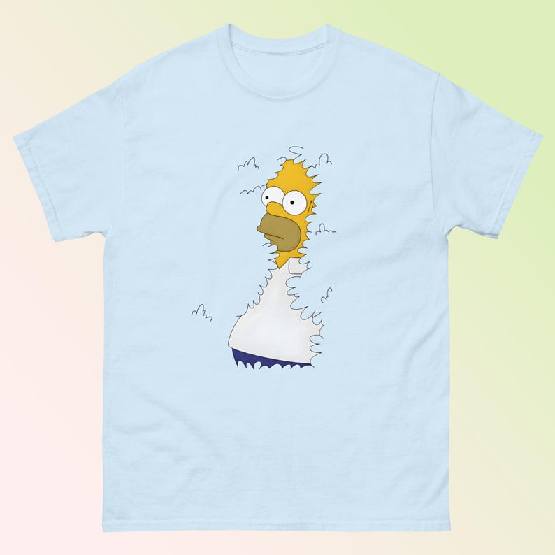 Homer Simpson Hiding in Bush Meme T-shirt, Funny Unisex Gift for ...