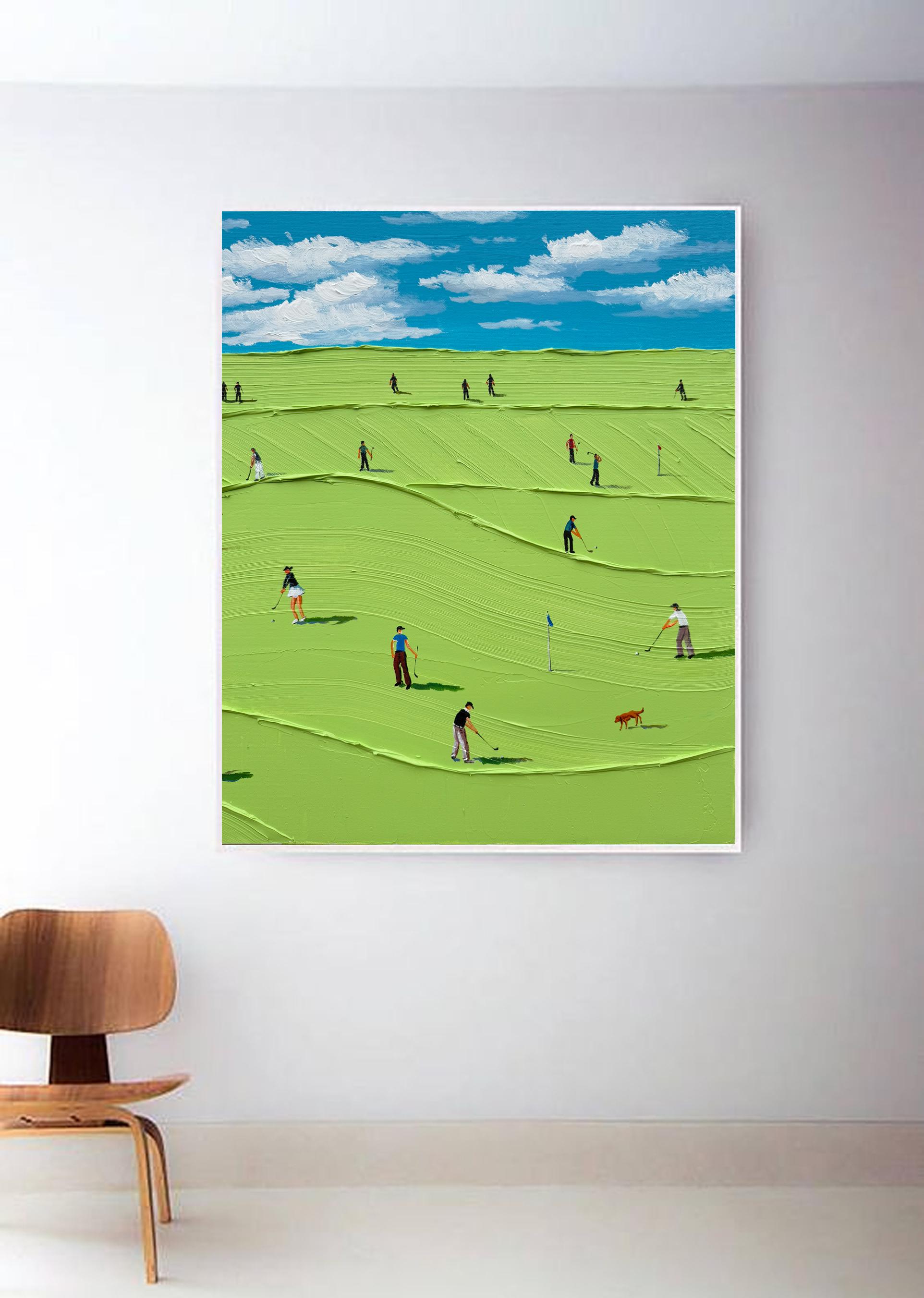 3D Golf Course Oil Painting: Green Texture Abstract Art - Etsy