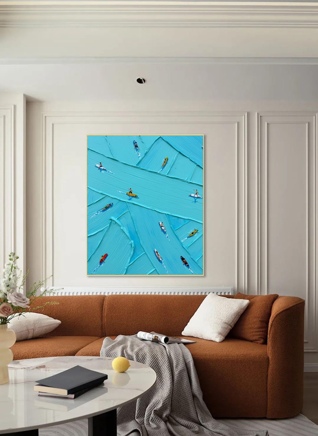Abstract Surfing Painting: 3D Texture Acrylic Art - Etsy