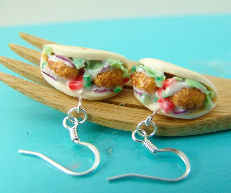 Food Earrings // Falafel Earrings // MADE TO ORDER // Dangly Earrings ...
