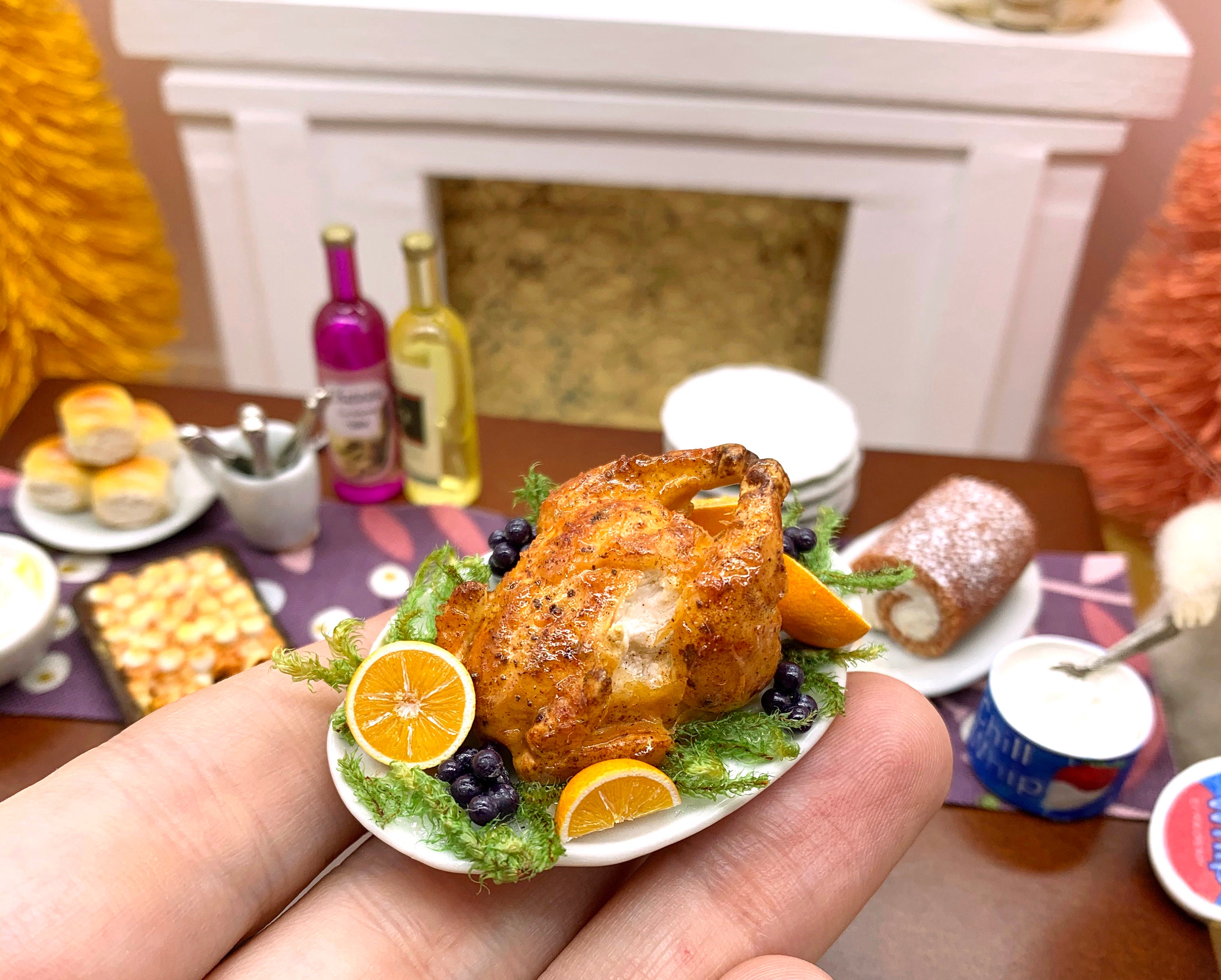 Digital Miniature Tutorial // Tiny Thanksgiving Dinner in | Etsy