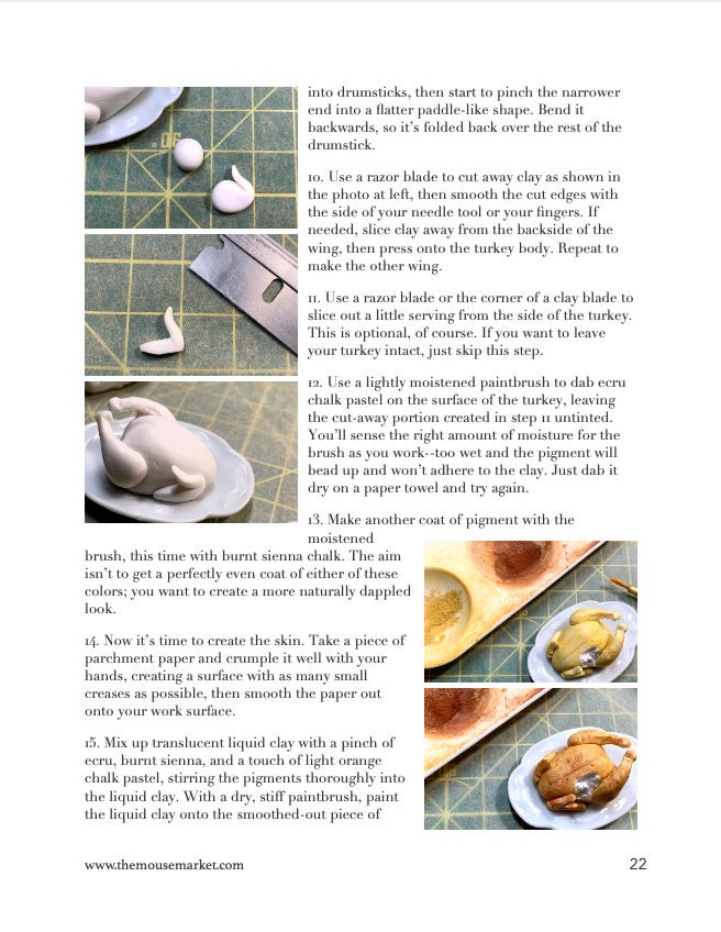 Digital Miniature Tutorial // Tiny Thanksgiving Dinner in | Etsy