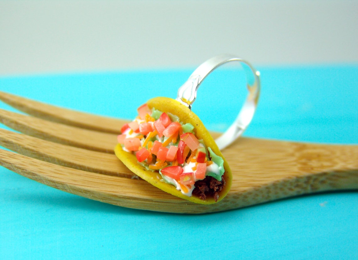 Food Ring // Taco Ring // MADE TO ORDER // Adjustable Ring // | Etsy