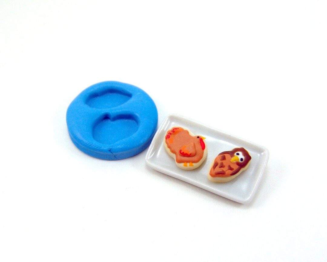 Polymer Clay Mold // Flexible Silicone Mold // Thanksgiving Turkey and ...