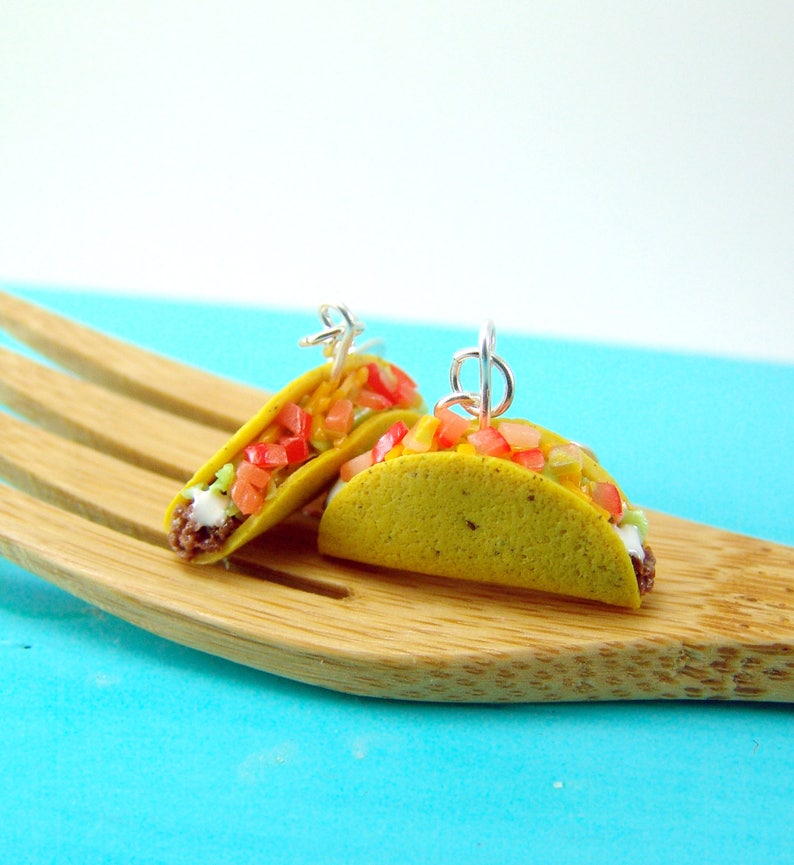 Food Earrings // Taco Earrings // MADE TO ORDER // Fast Food - Etsy