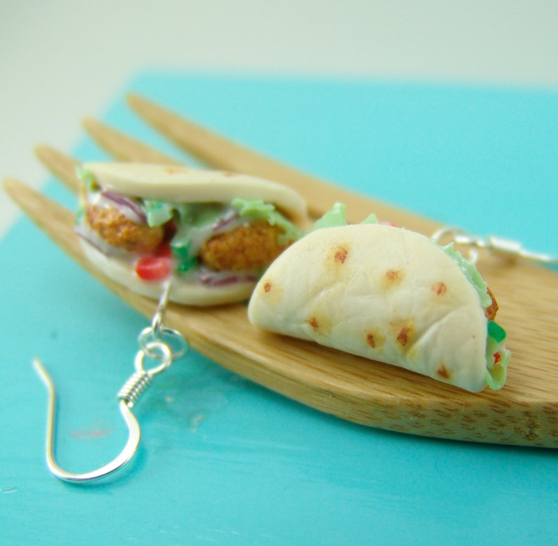 Food Earrings // Falafel Earrings // MADE TO ORDER // Dangly Earrings ...