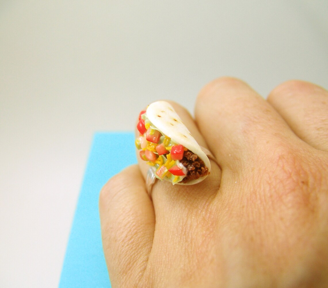 Food Ring // Taco Ring // MADE TO ORDER // Adjustable Ring // | Etsy