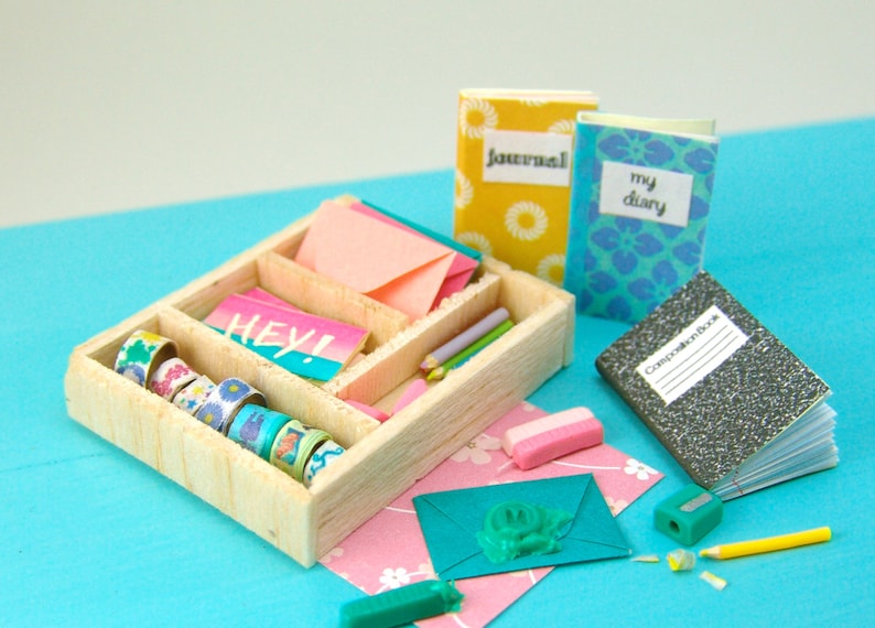 Dollhouse Miniature Stationery Supplies DIY Tutorial - Dollhouse ...