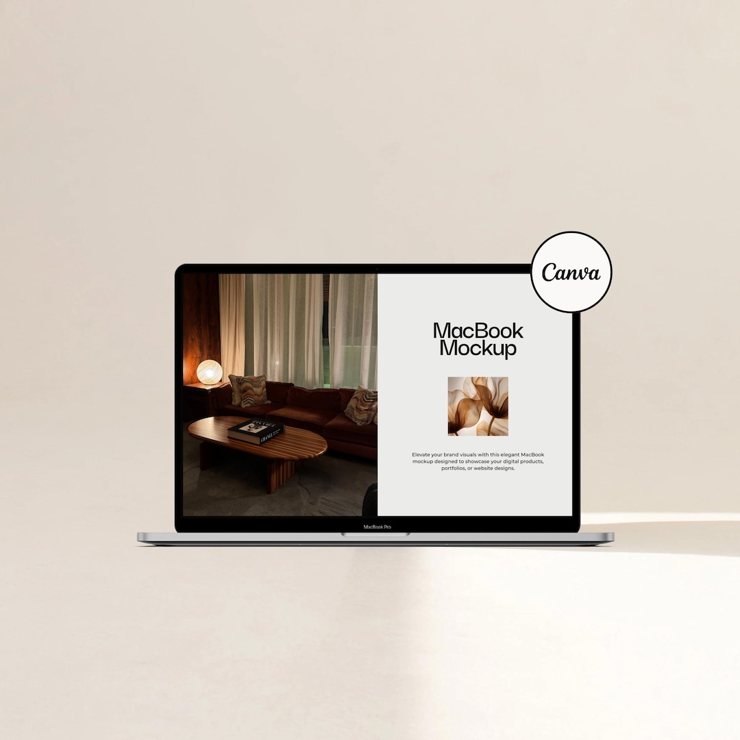 Aesthetic CANVA MacBook Mockup, Digital Product Mockups, MacBook Mockup ...