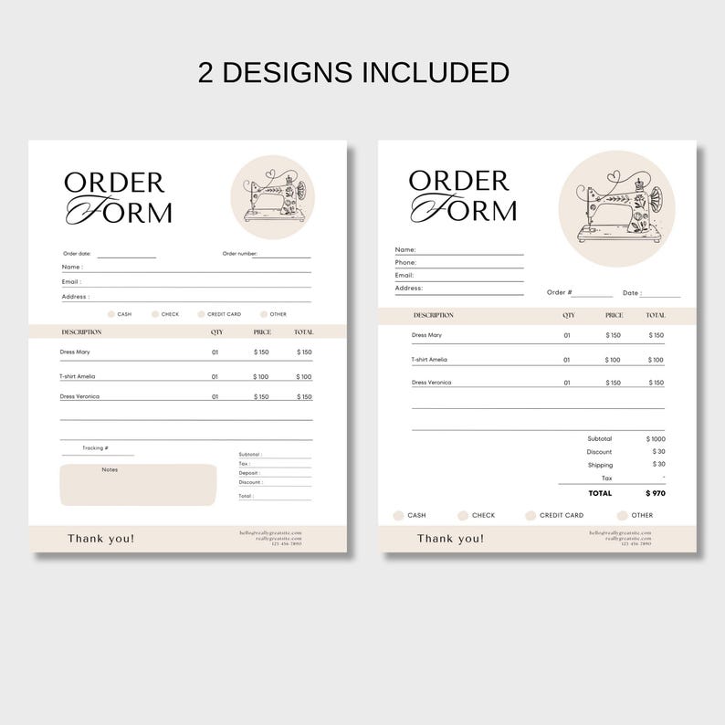 Editable Sewing Order Form Template, Small Business (canva, Digital ...