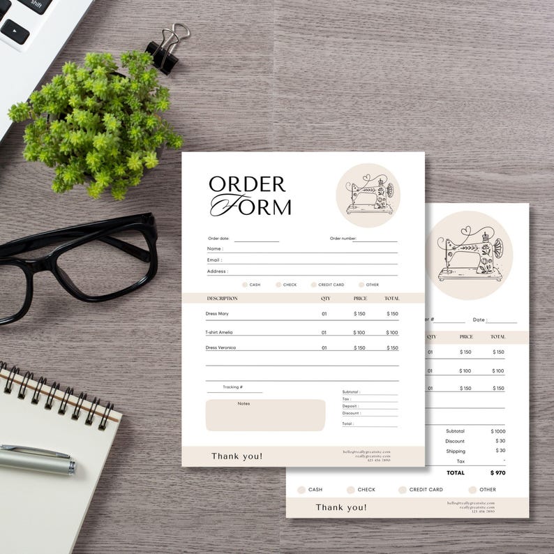 Editable Sewing Order Form Template, Small Business (canva, Digital ...