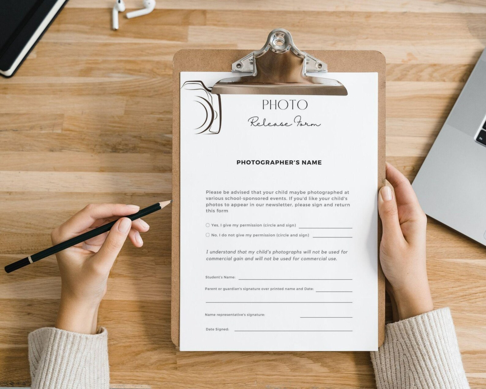 School Photo Release Form, Child Photography Consent (PDF Instant ...