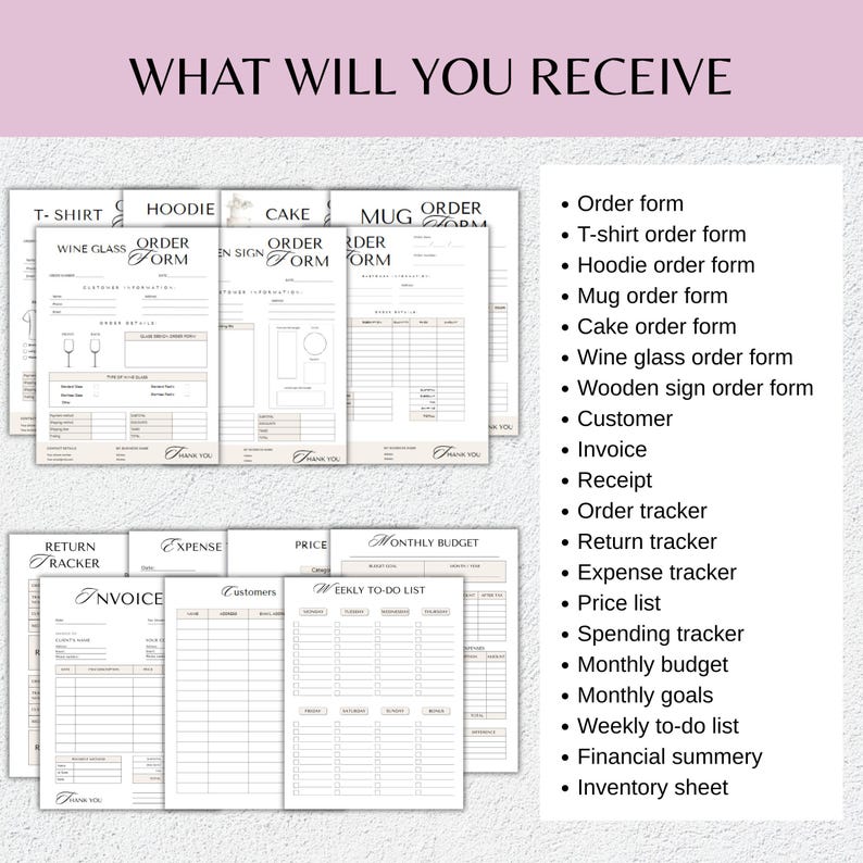 Editable Order Form Bundle : Printable Business Order Templates in ...