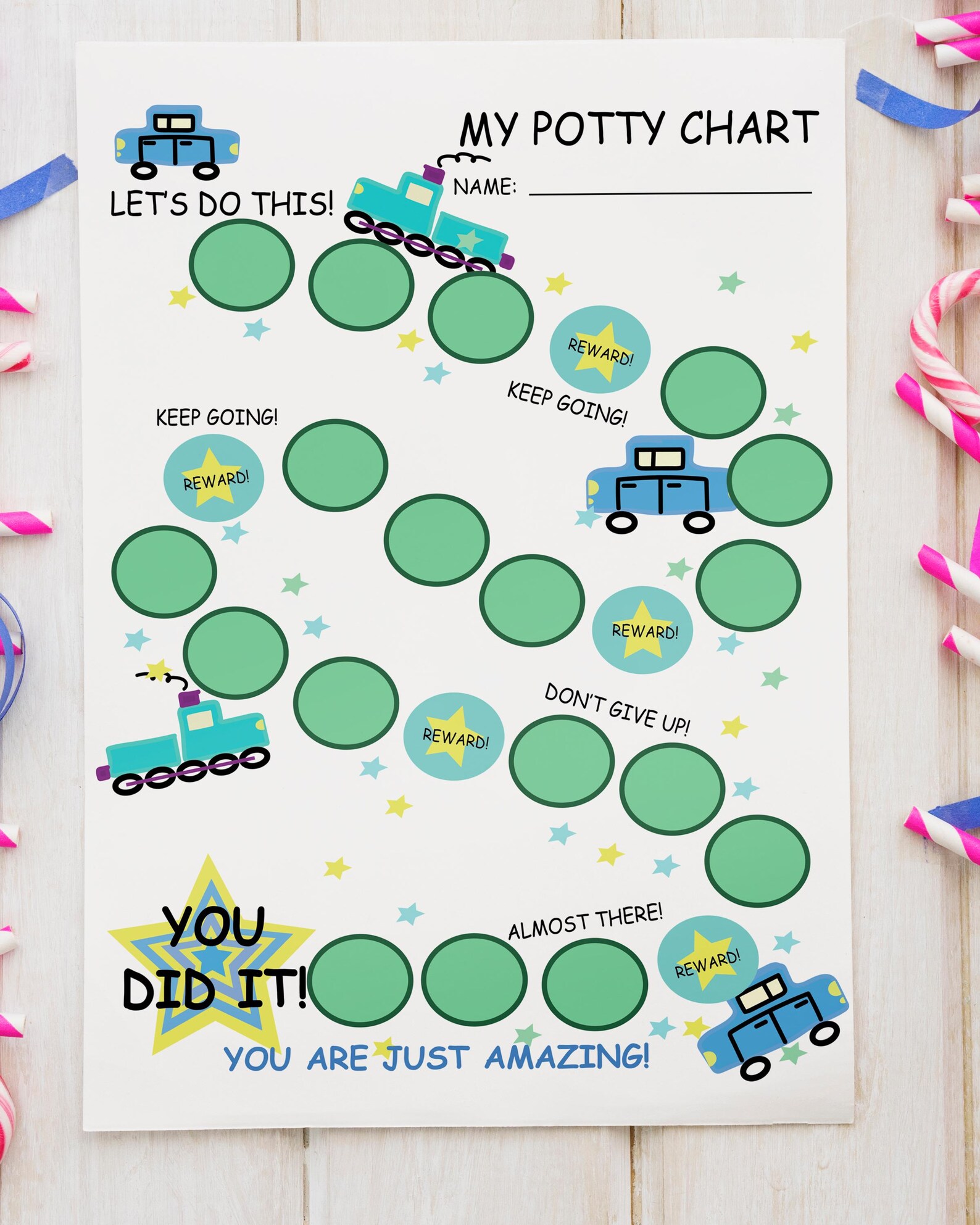 Boys Potty Train Chart - Etsy