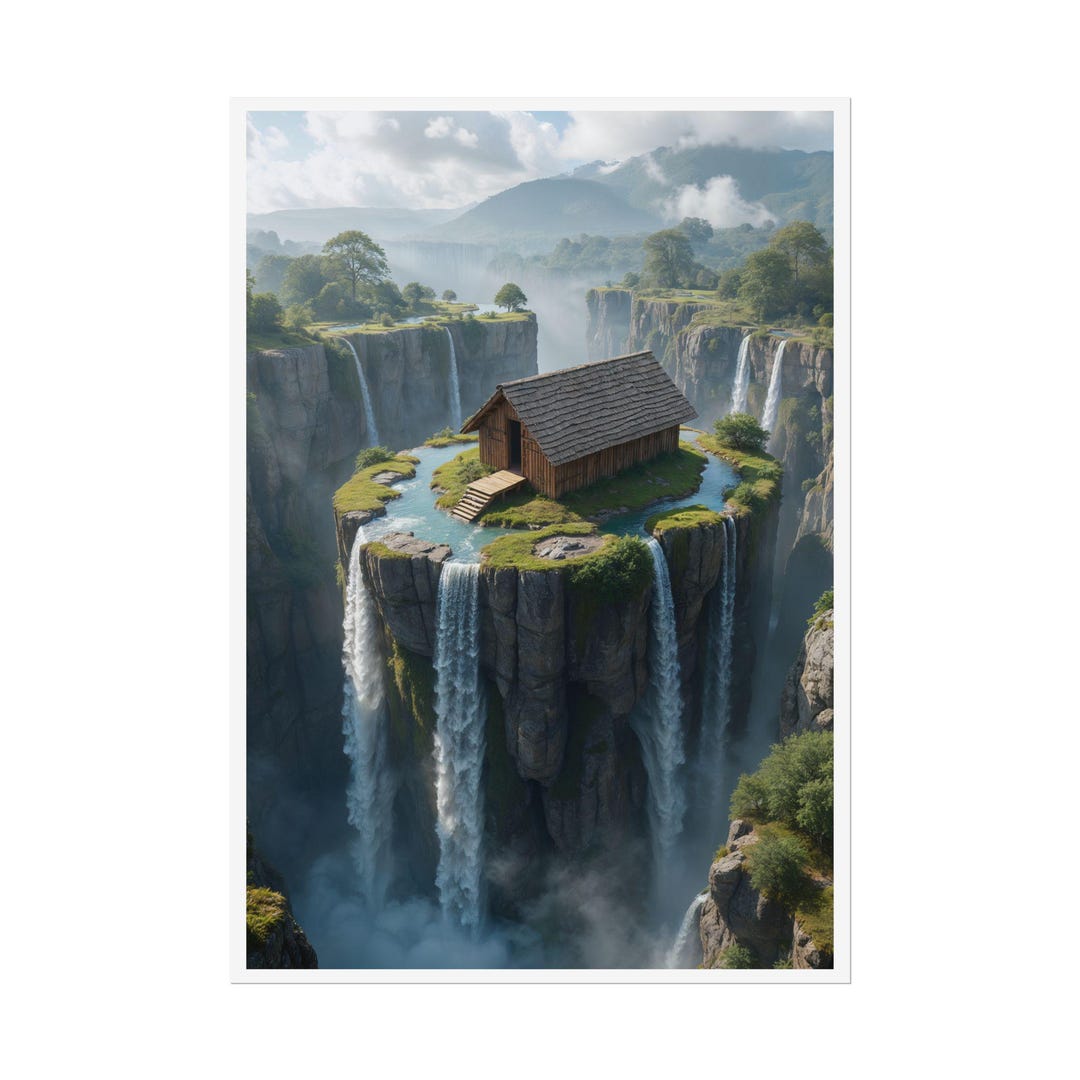 Wooden Hut Rolled Posters, Cabin Wall Art Print, Nature Lover Home ...