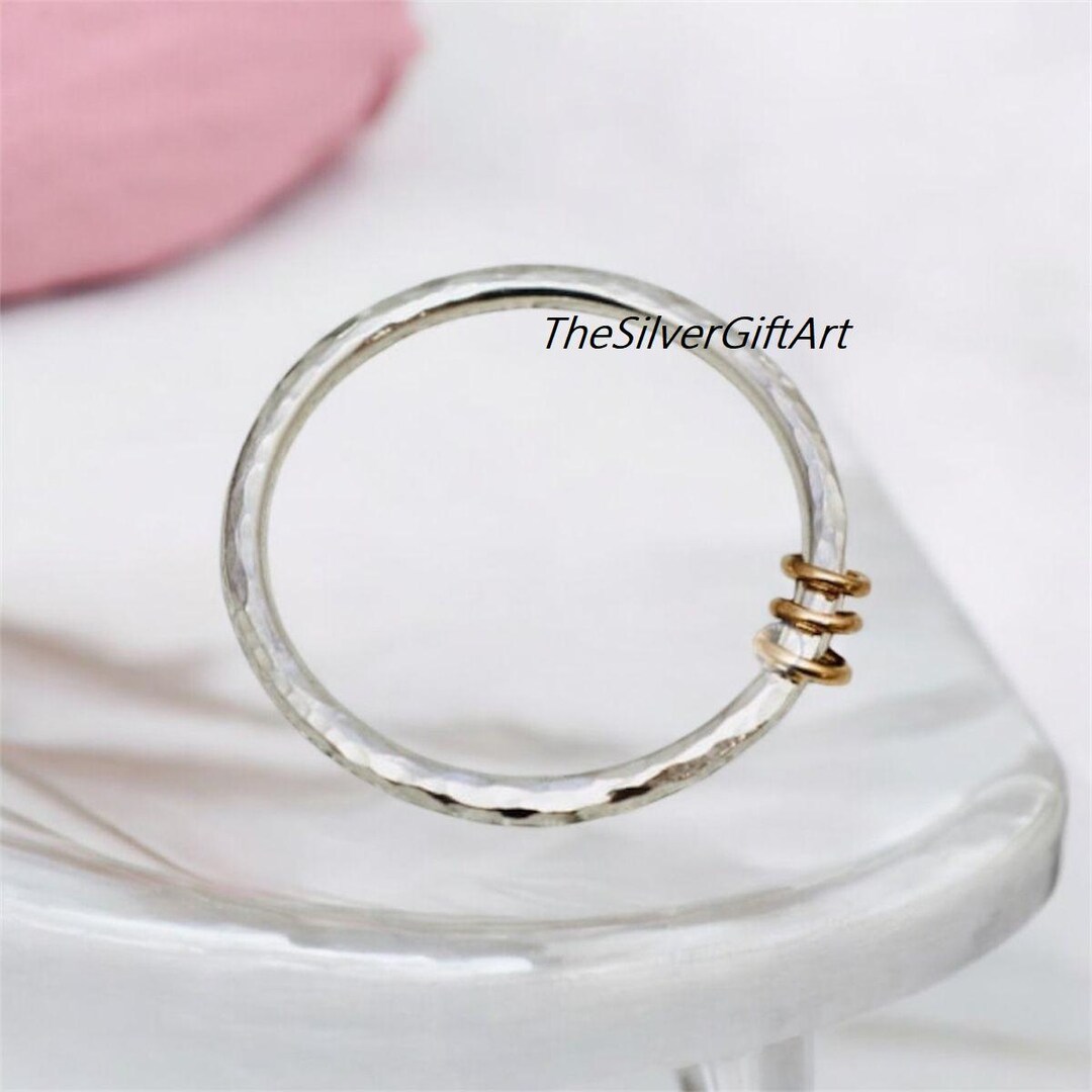 Very Heavy Silver Bangle, Brass With Silver Links,extra Thick Solid ...