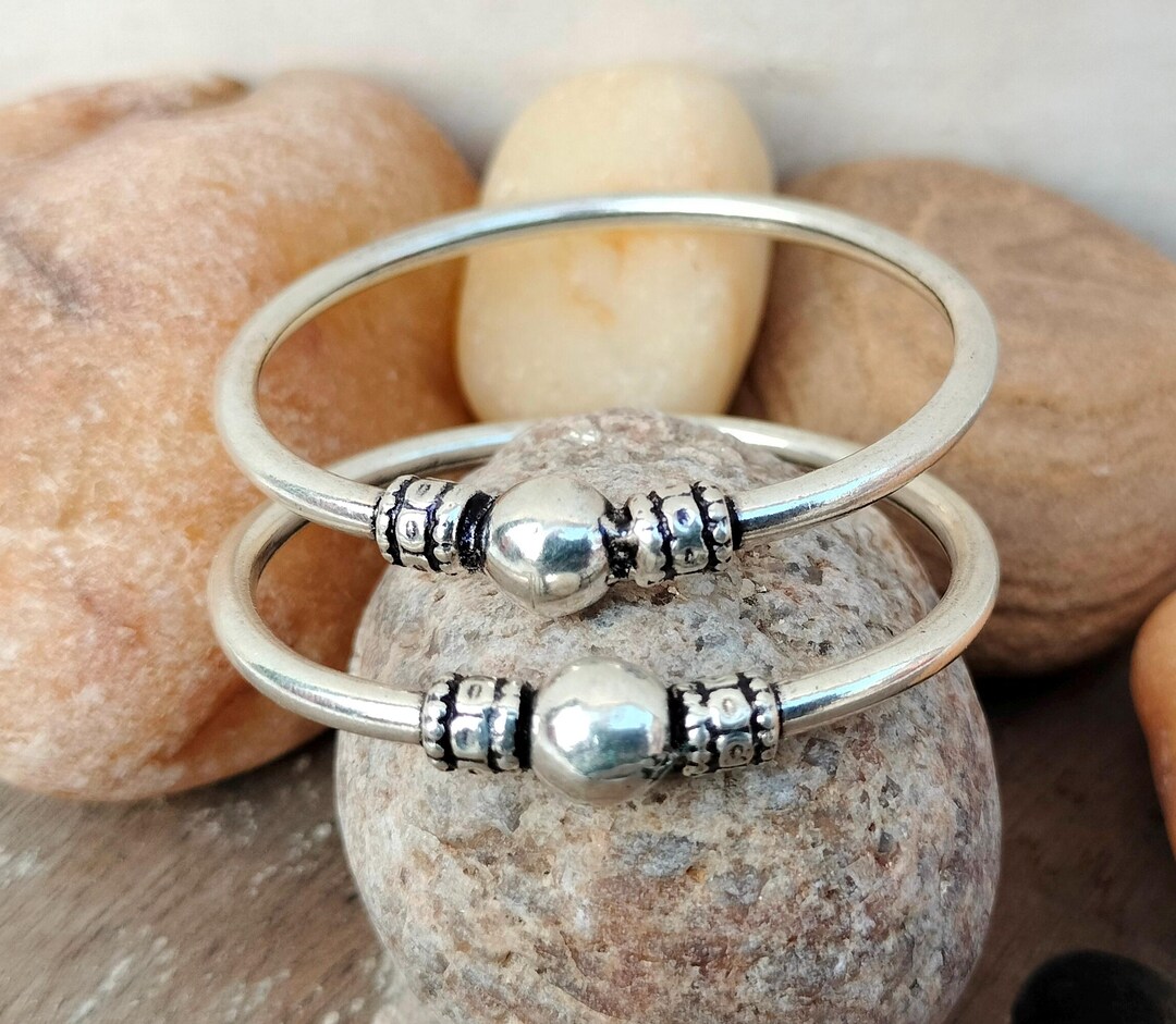 Think West Indian Bangles, 925 Sterling Silver Bangle, West Indian Silver Bangles, 2 Set Bangle ...