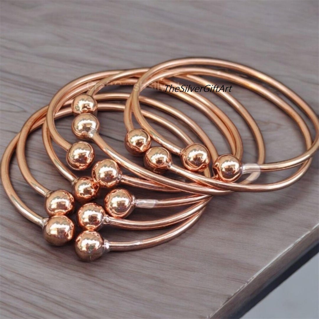 Set of 7 Bangles, Pure Copper Bangles, Bangles, Thick West Indian ...