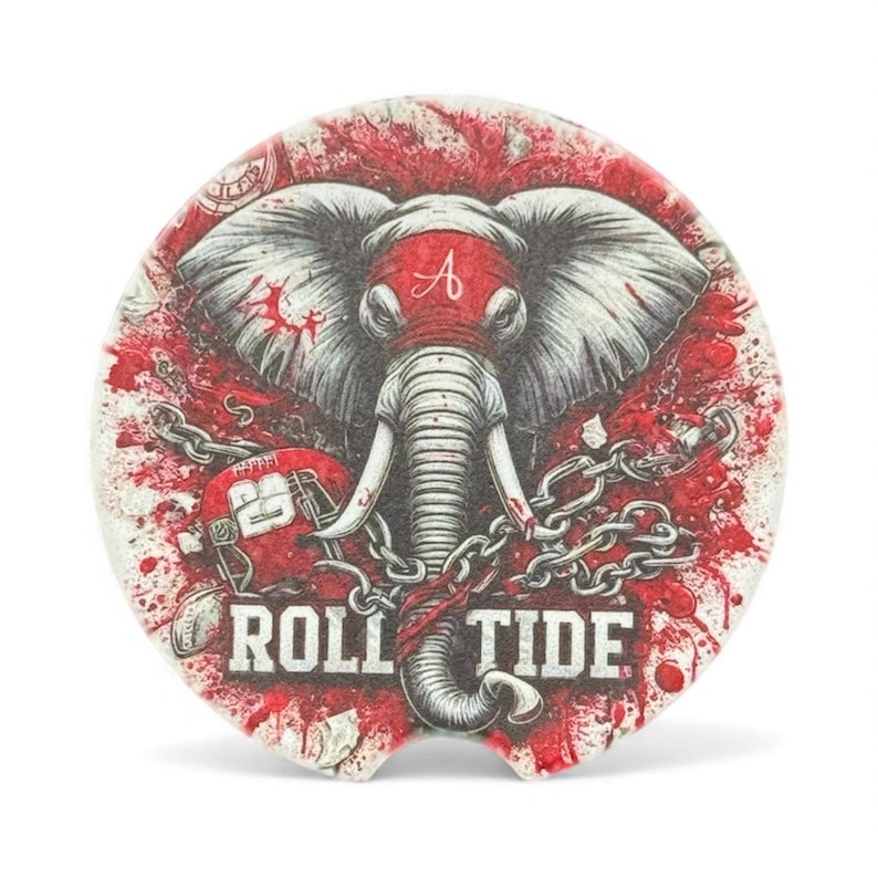 Alabama Crimson Tide - Ceramic Car Coaster (single Pack) - Etsy