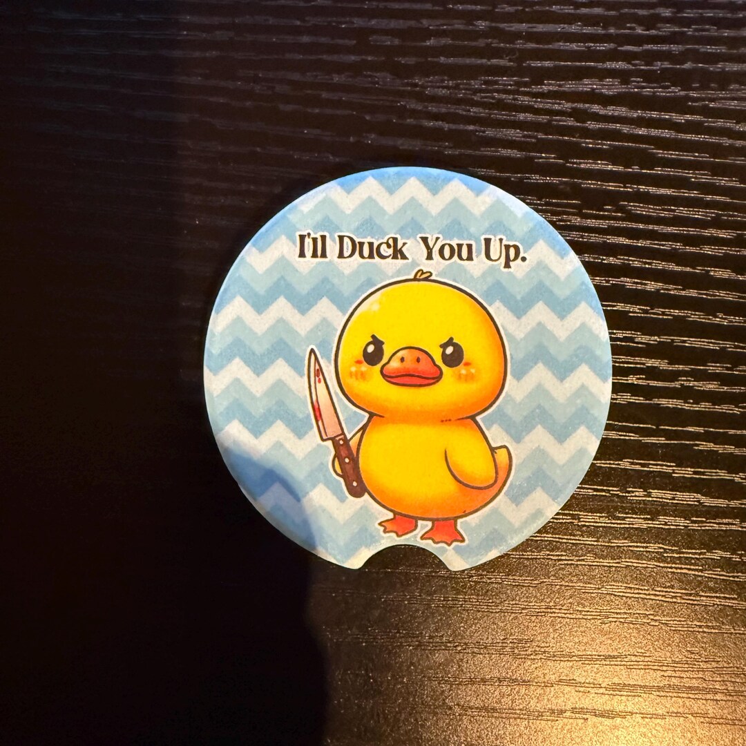 Duck You up - Ceramic Car Coaster - Etsy