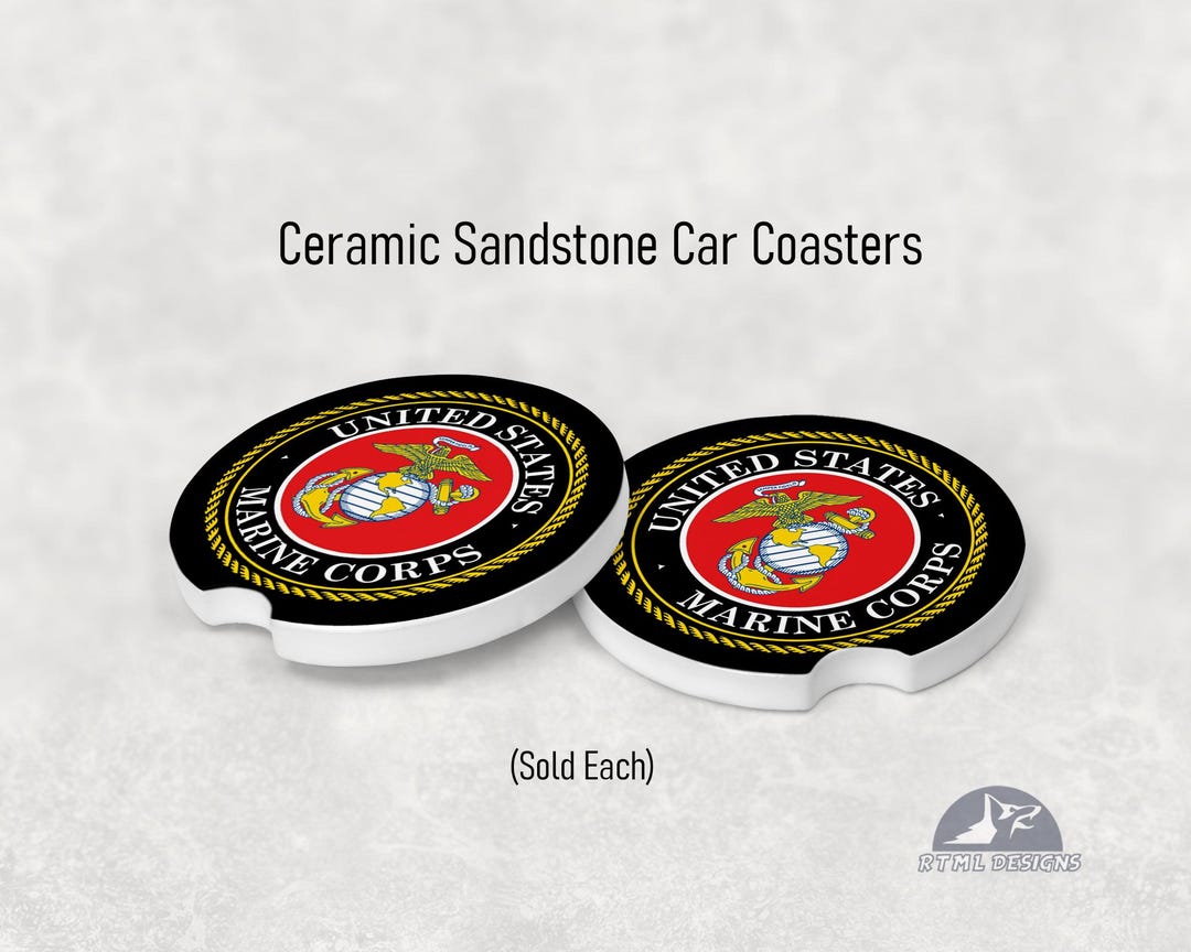 Military - MARINE CORPS - Ceramic Car Coaster - Etsy