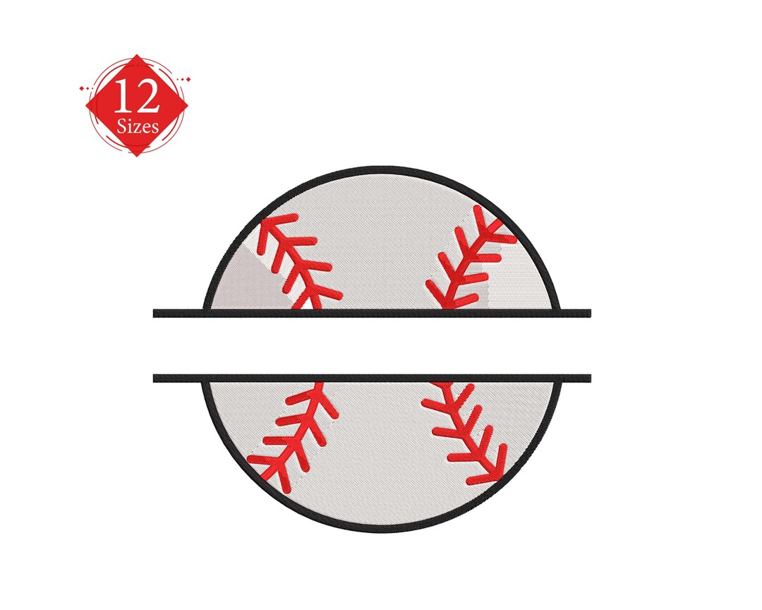 Split Baseball Machine Embroidery Design: 12 Sizes (instant Download ...