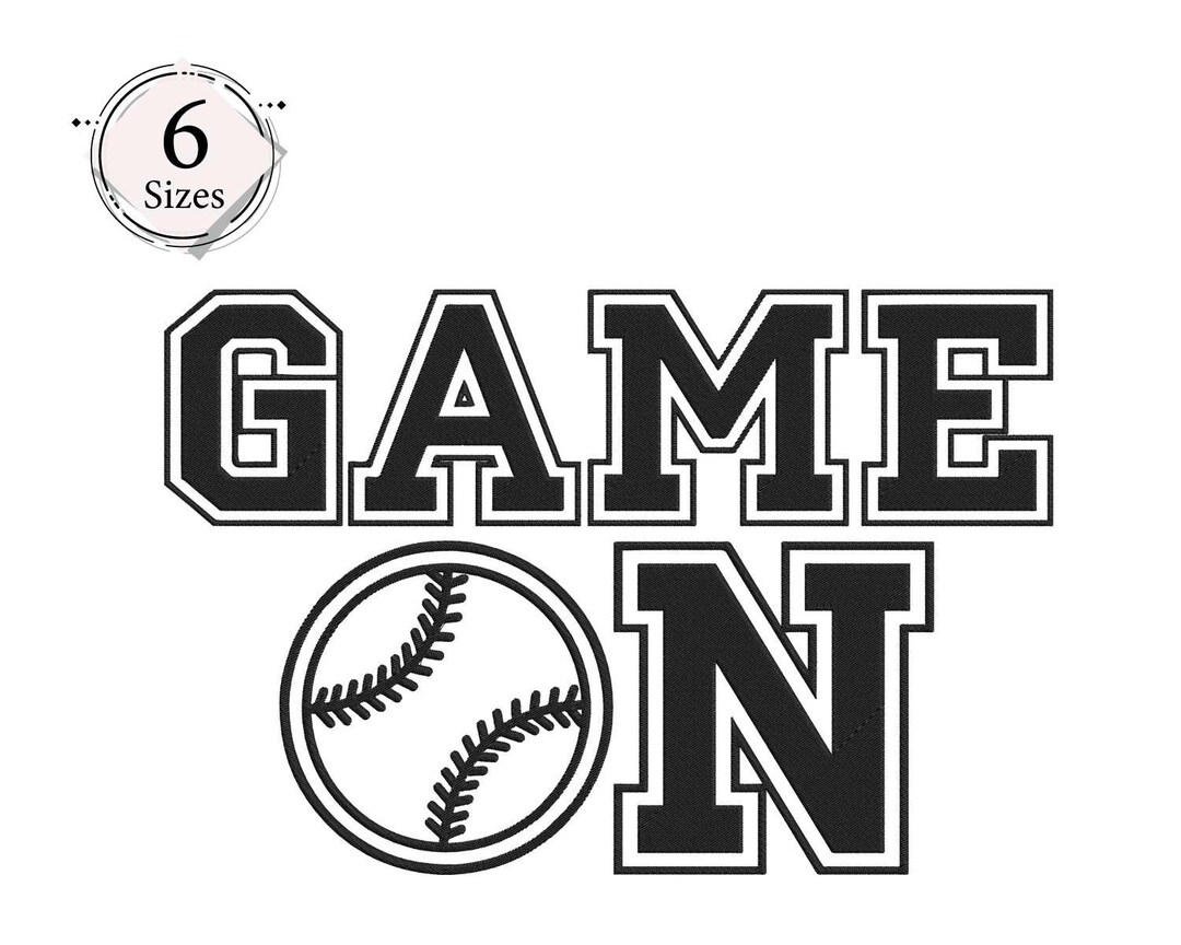 Game on Machine Embroidery Design - 6 Sizes Instant Download - Etsy