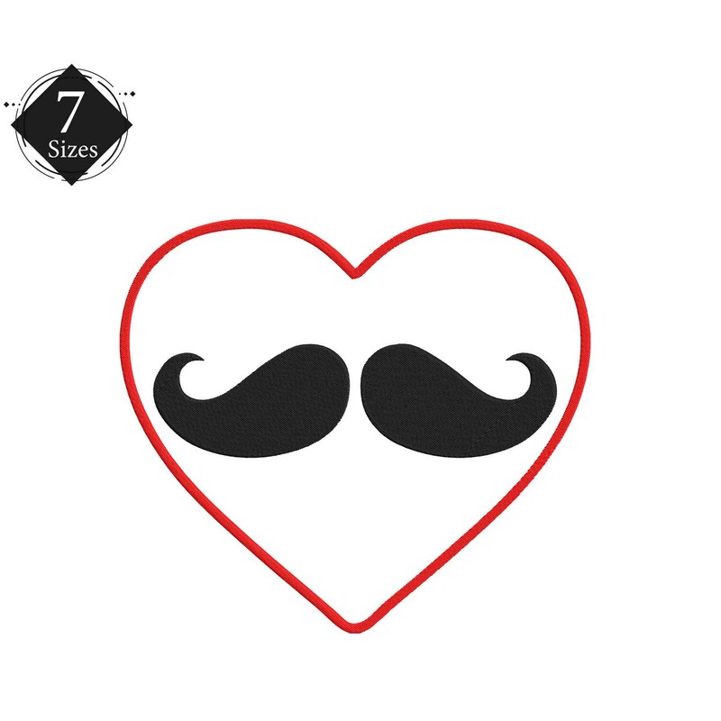 Mustache Heart - Etsy