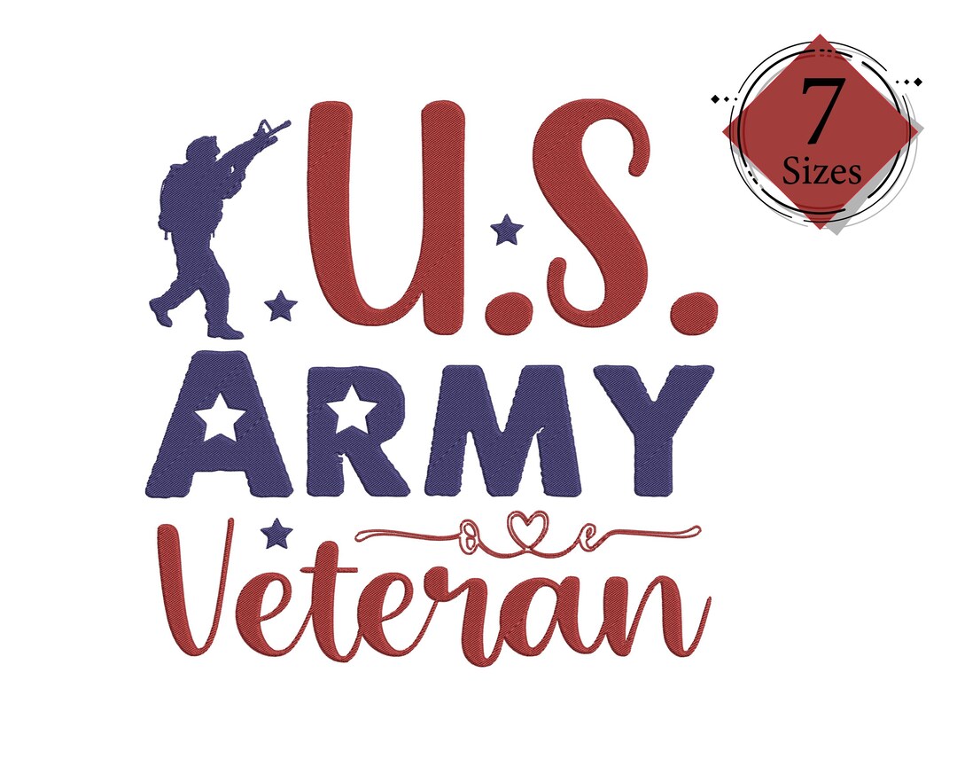 Army Veteran Design - Machine Embroidery Design File, Instant Download ...