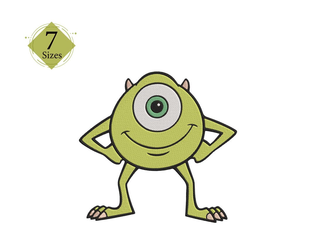 Monster Mike - Machine Embroidery Design 7 Sizes Instant Download - Etsy