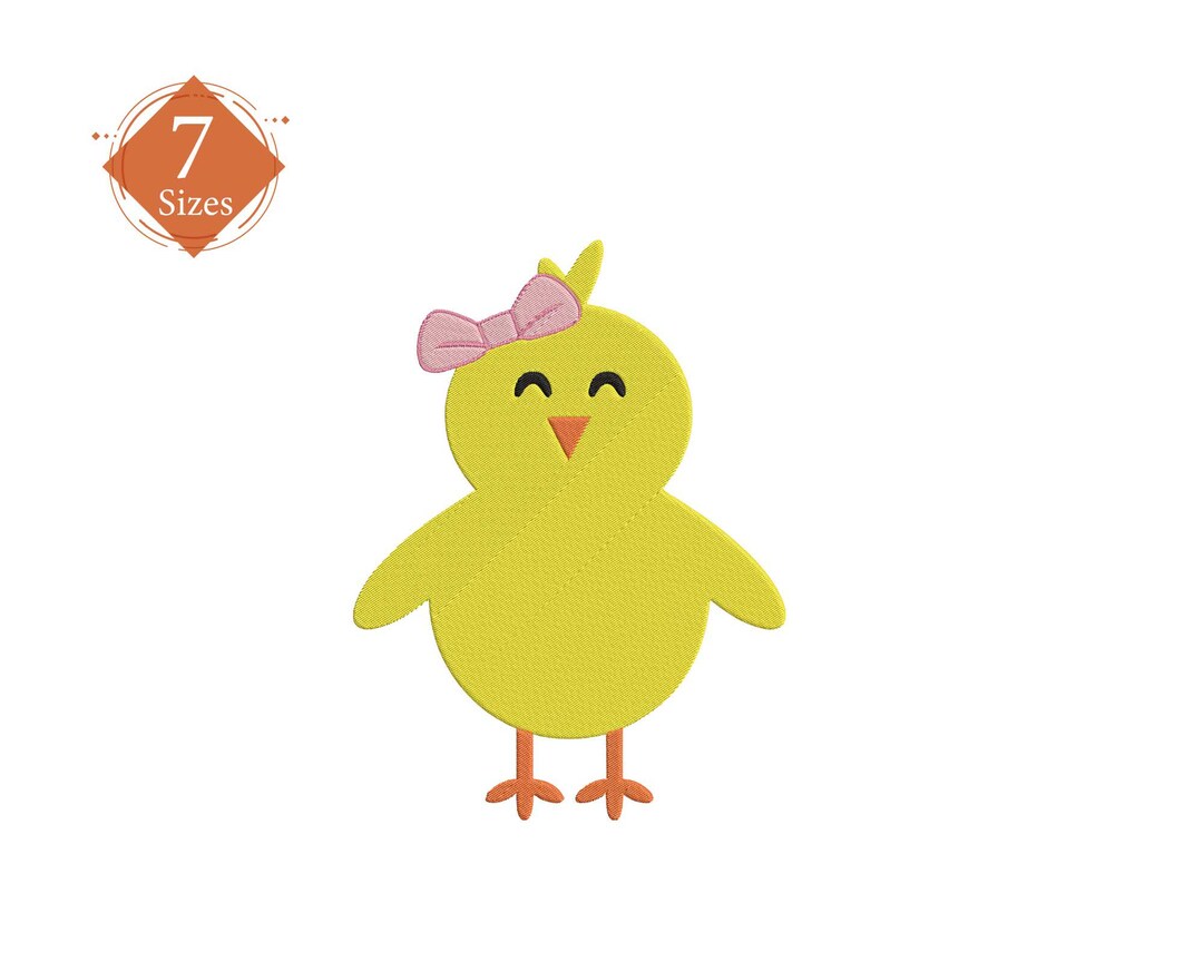 Cute Baby Chick Embroidery Design, Baby Bird Embroidery Design, Machine ...
