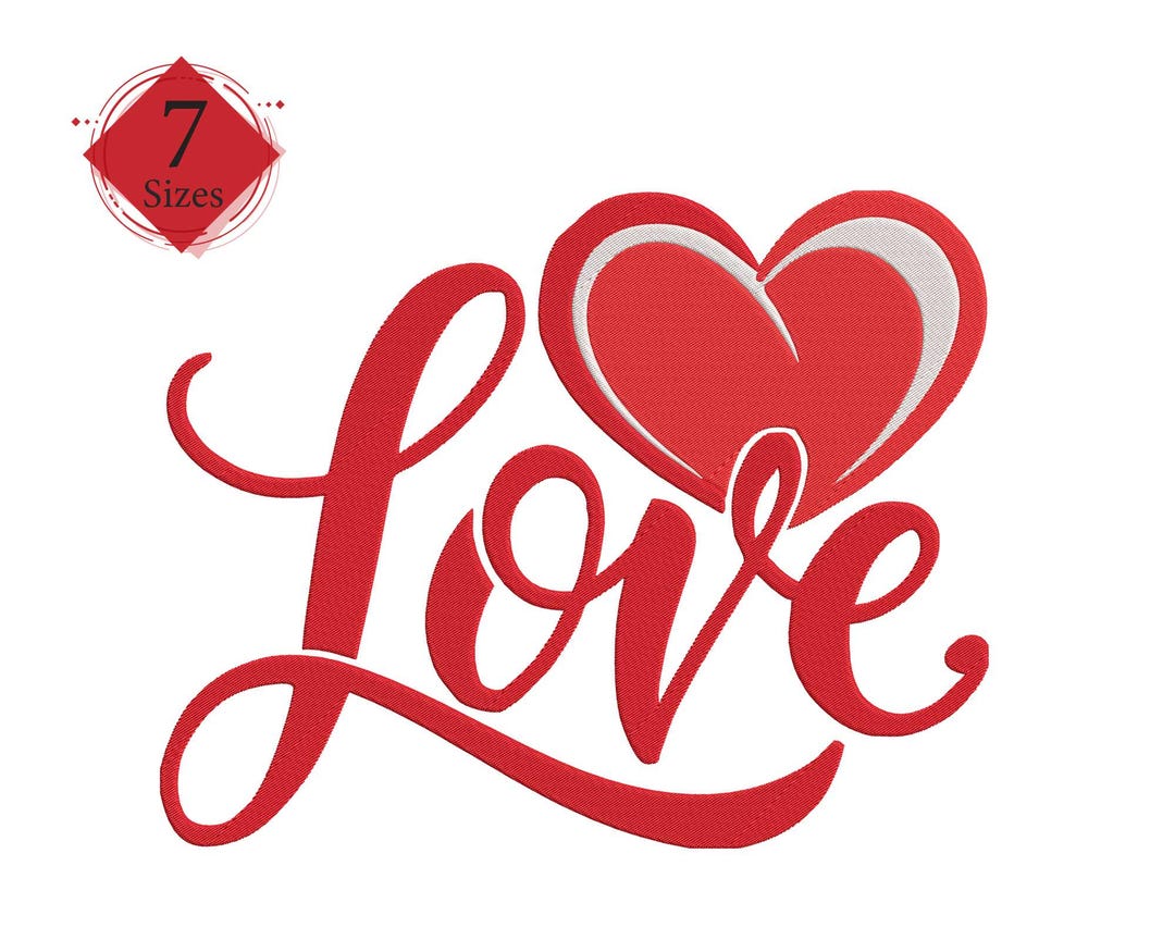 LOVE Heart Machine Embroidery Design - Valentine's Day Embroidery Files ...