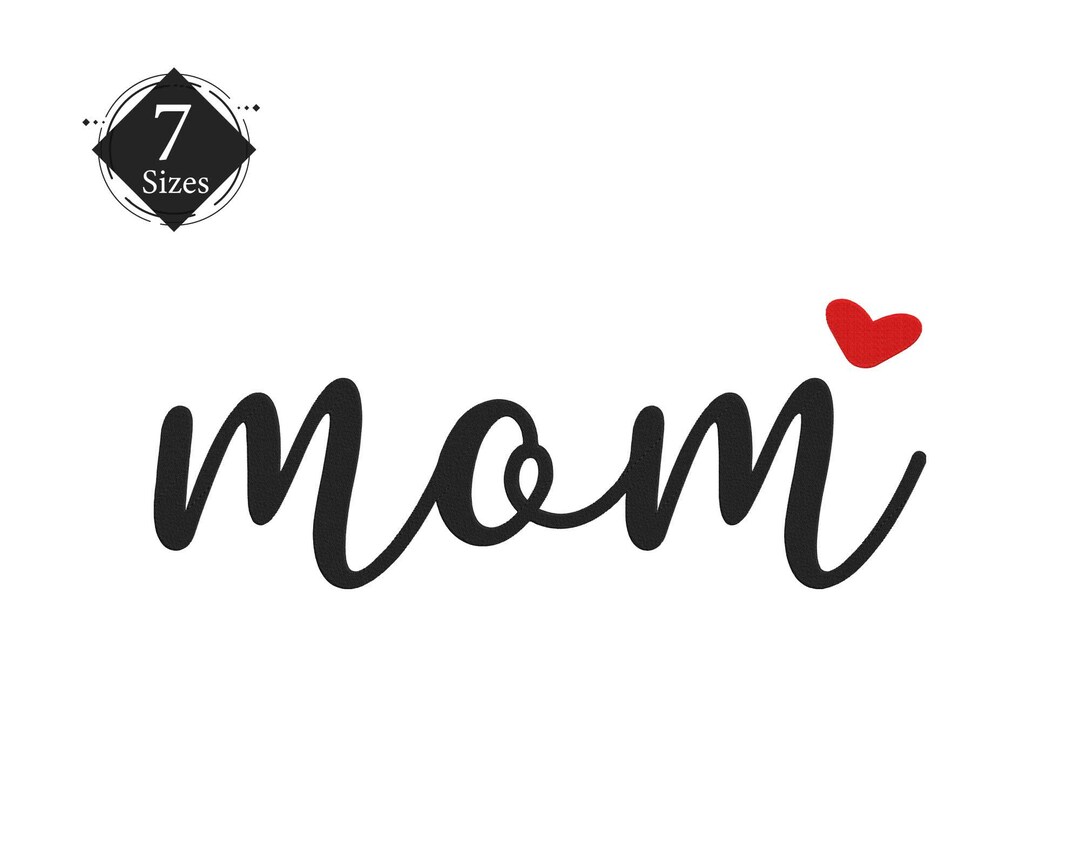 Mom Embroidery Design: Curved Collar Stitch (7 Sizes) (digital Download ...