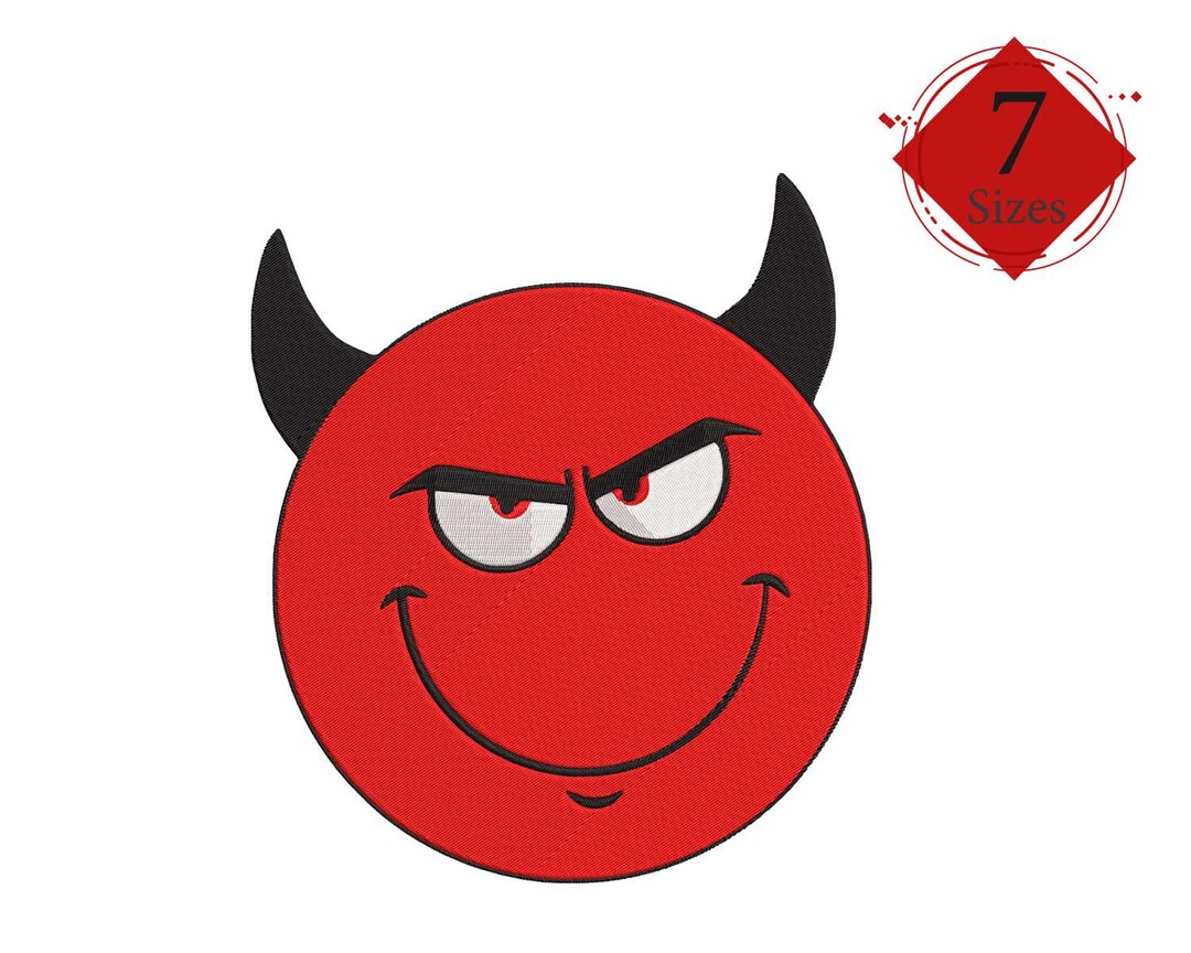 Devil Smile Machine Embroidery Design Cartoon Embroidery Design Devil ...