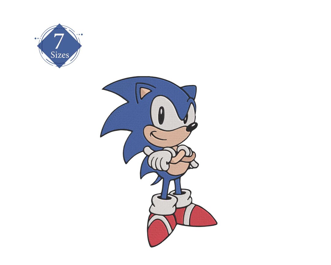 Sonic the Hedgehog Machine Embroidery Design: 7 Sizes (DST Format ...