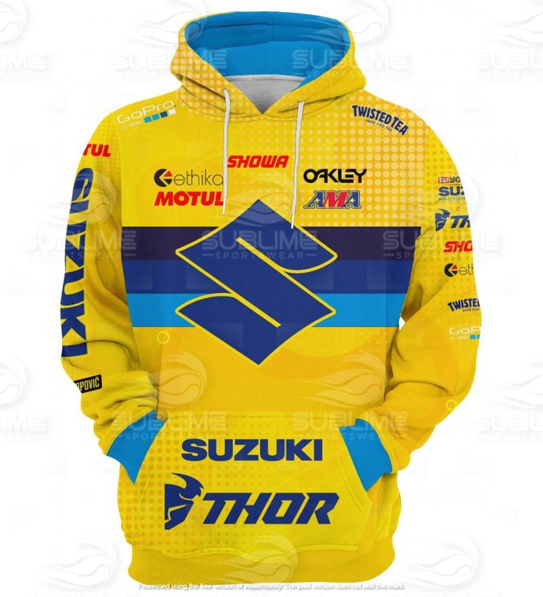 Suzuki Hoodie | Custom Sublimation 3D Print | Motorcycle Lover Gift ...