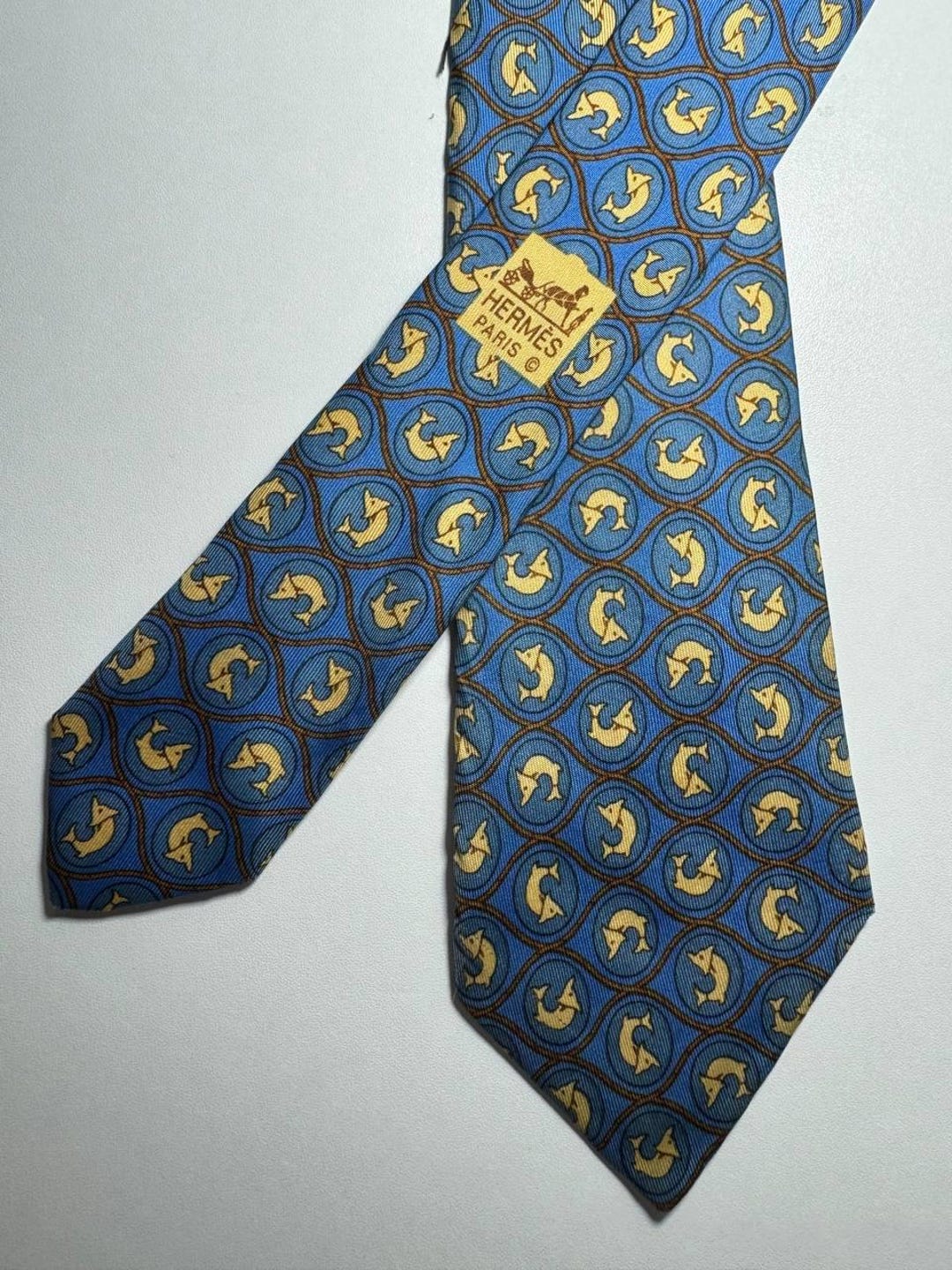 Vintage 90's Hermes Silk Neck Tie /911 HA/-100% Silk -made in France ...