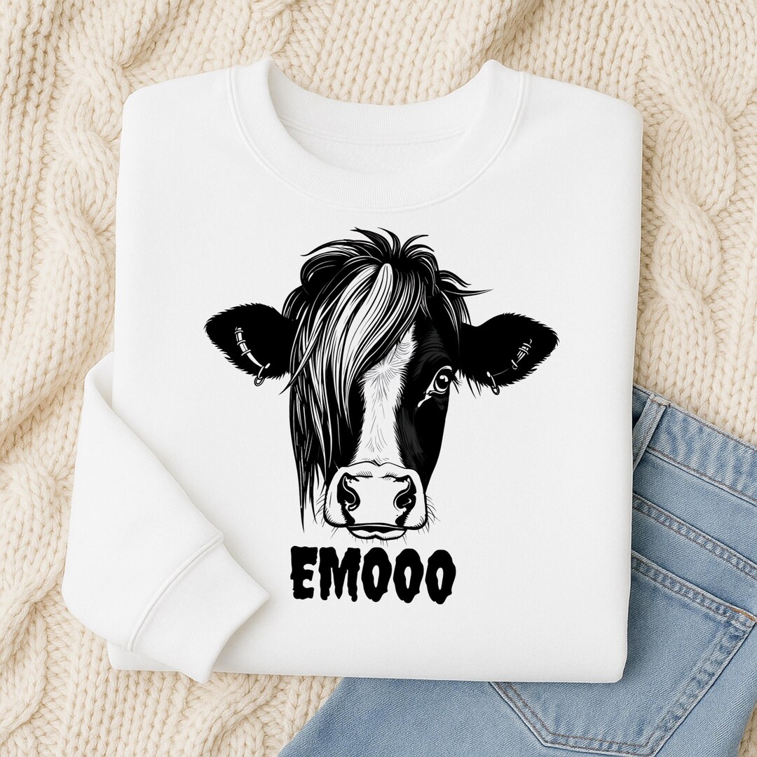 Emo Cow PNG • Funny Alt Graphic for Shirt Design (digital Download) - Etsy