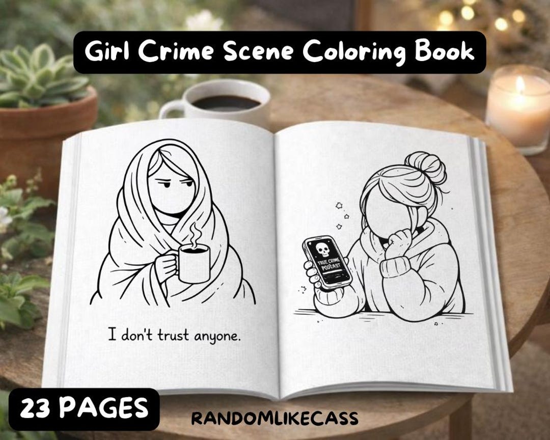 Girl Crime Scene Coloring Book | Funny Cozy Mystery Pages - Etsy