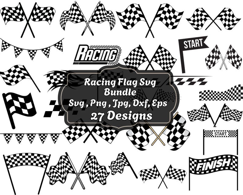 Race Flag Svg Png Bundle, Checkered Flag Svg, Racing Flag Svg, Race ...