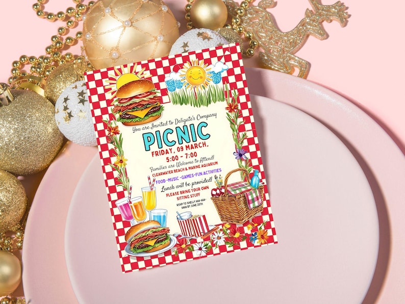 Company Picnic Flyer: Editable Canva Template (8.5" X 11") - Etsy