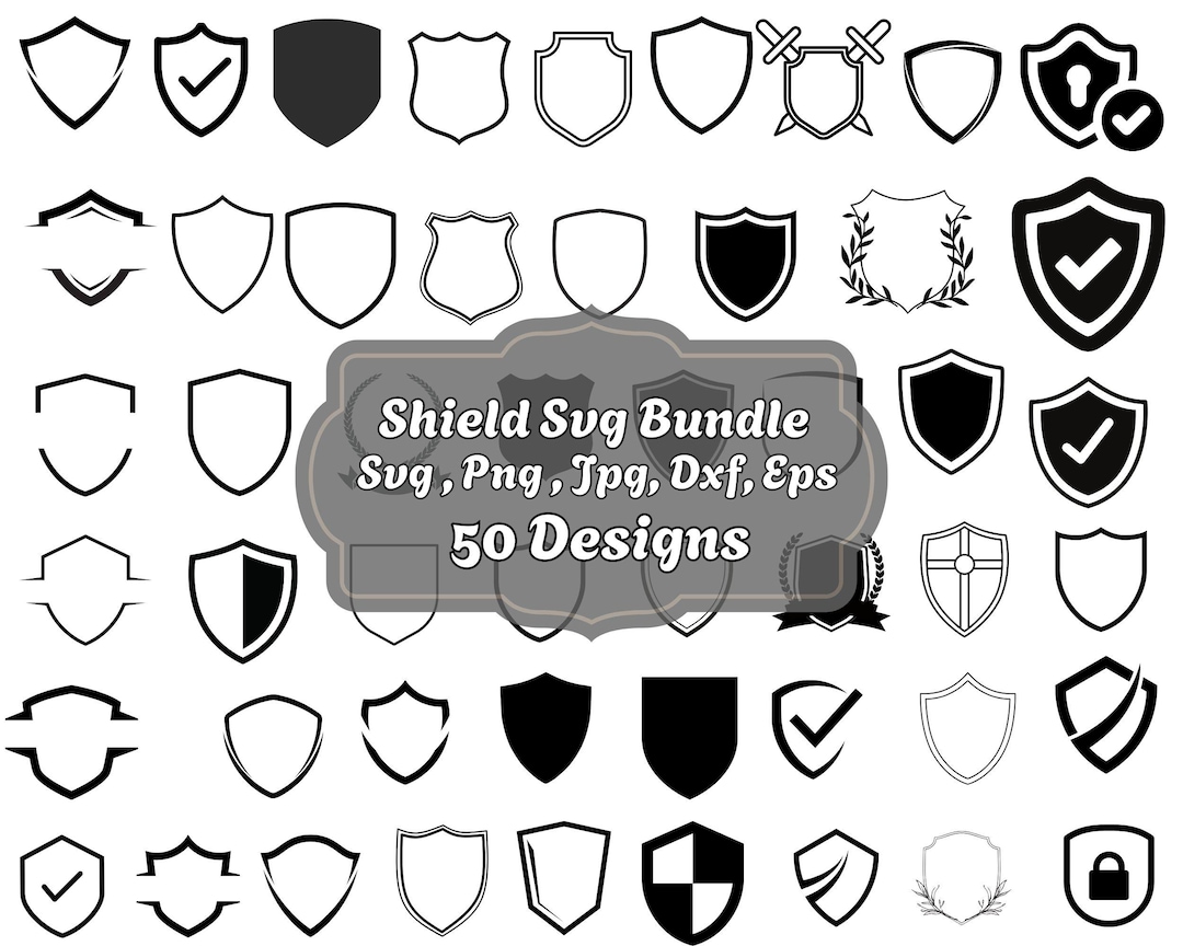 Shield SVG Bundle, Shield PNG Bundle, Shield Clipart, Shield SVG Cut ...