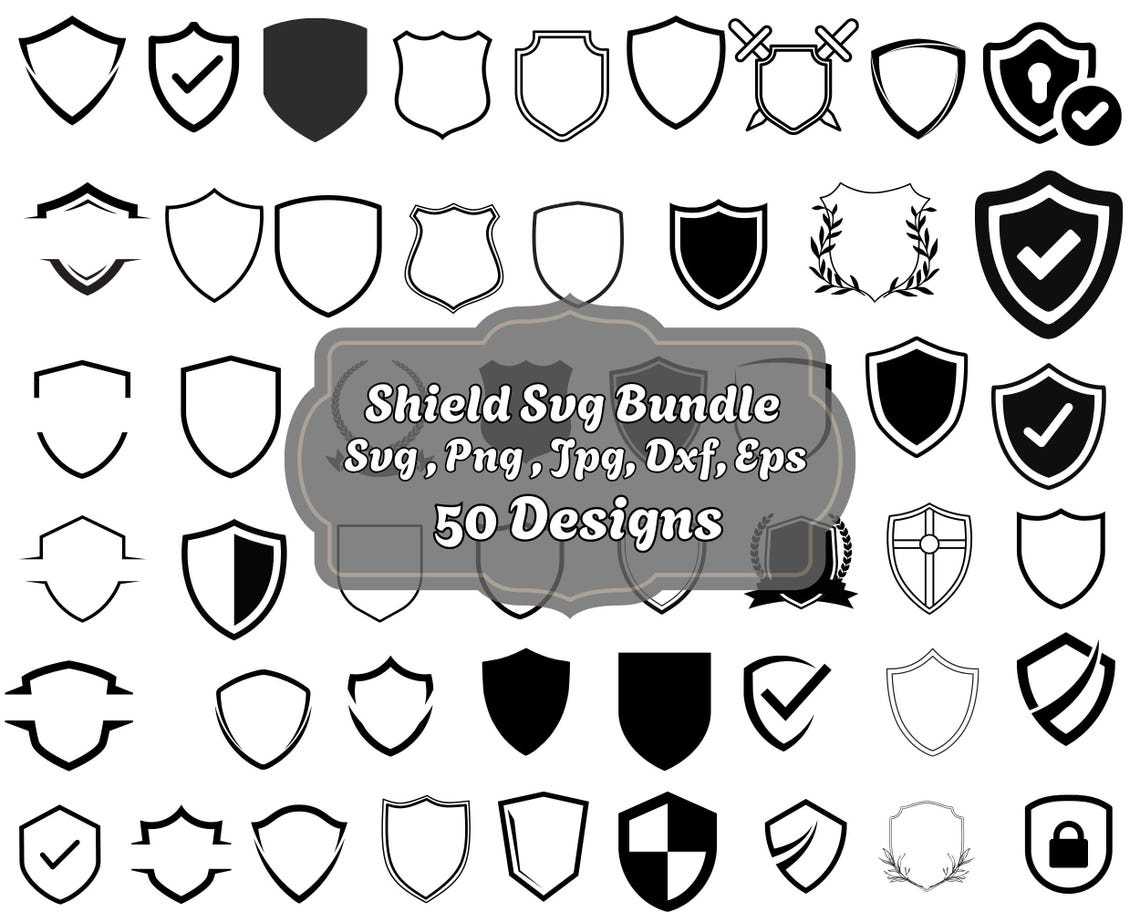 Shield SVG Bundle: Badges, Silhouette Cut Files (digital Download) - Etsy